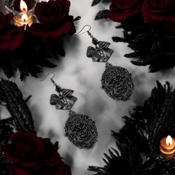 Killstar | Jewelry | Killstar Damsel Earrings Gothic Filigree Statement ...